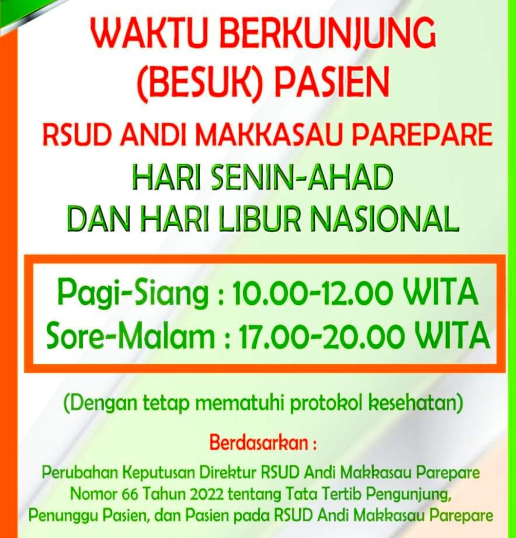 Catat, Ini Jadwal Baru Jam Besuk di Rumah Sakit Andi Makkasau - Portal ...